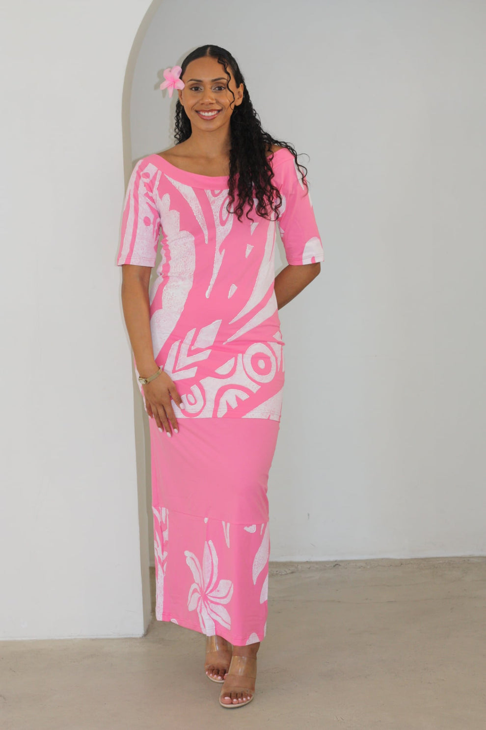 PIA Pink Elei Puletasi – Pacific Way Gift Shop
