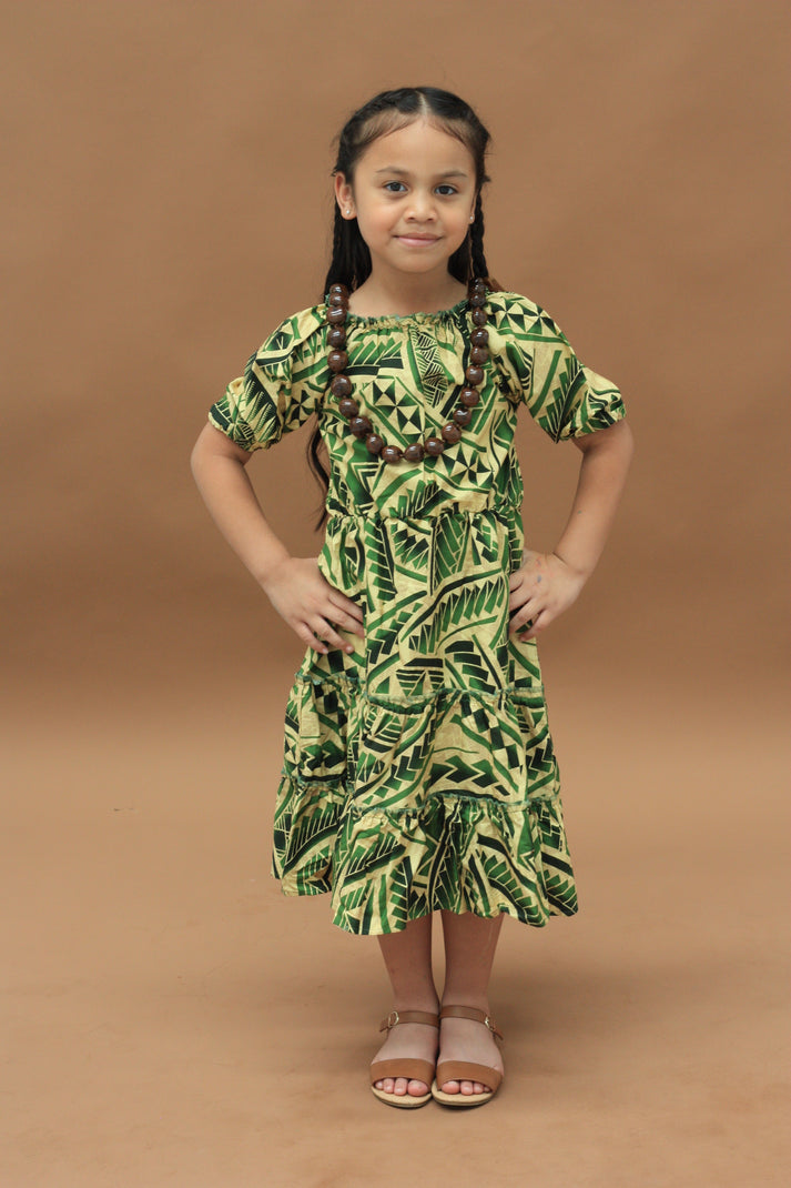 Kalavata Girl's Olive Dress FB1732 – Pacific Way Gift Shop