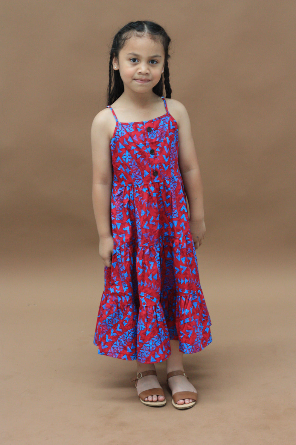 Kalavata Girl's Plum Dress (Maroon & Blue) FB1720 – Pacific Way Gift Shop