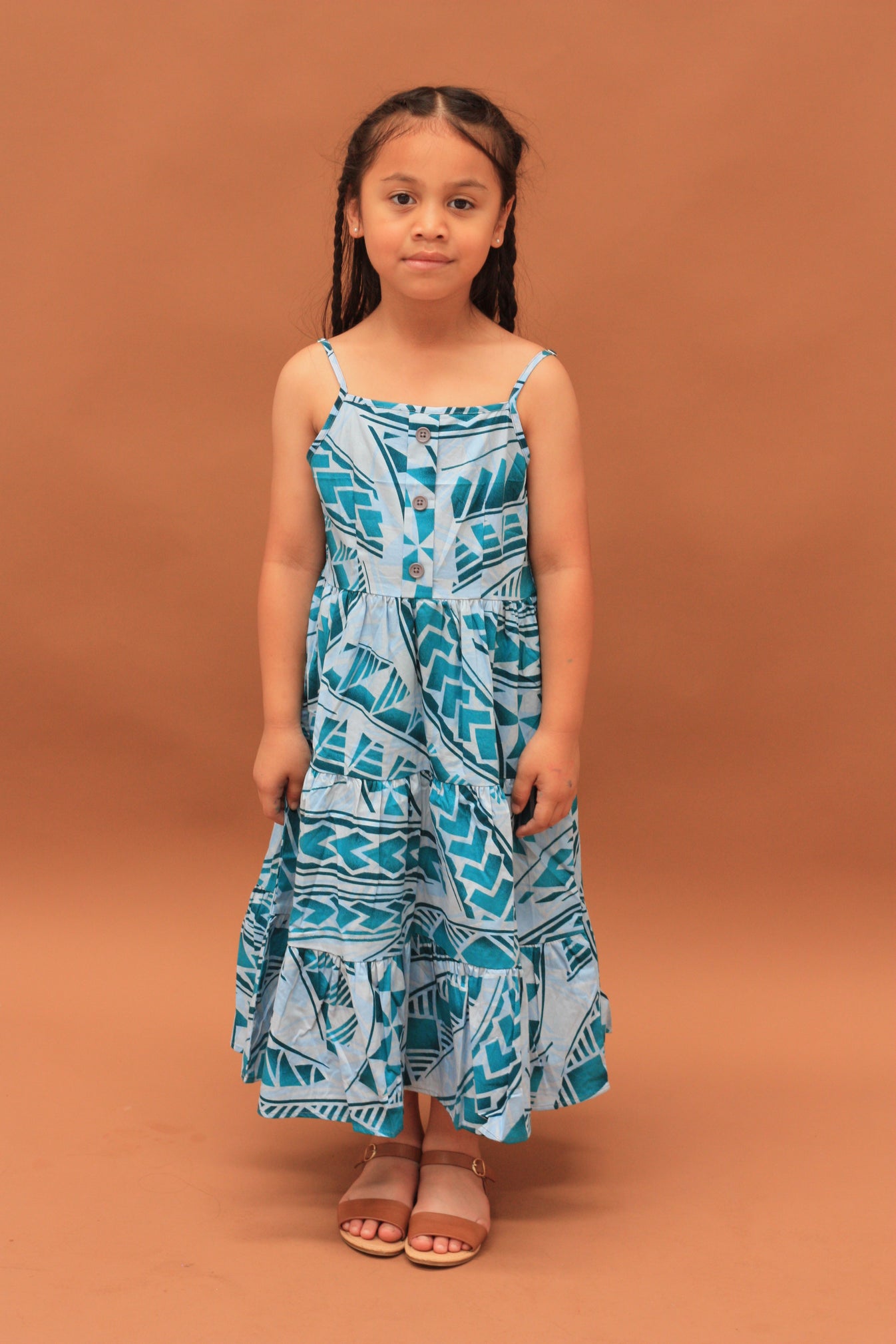 Kalavata Girl's Teal Dress FB1731 – Pacific Way Gift Shop