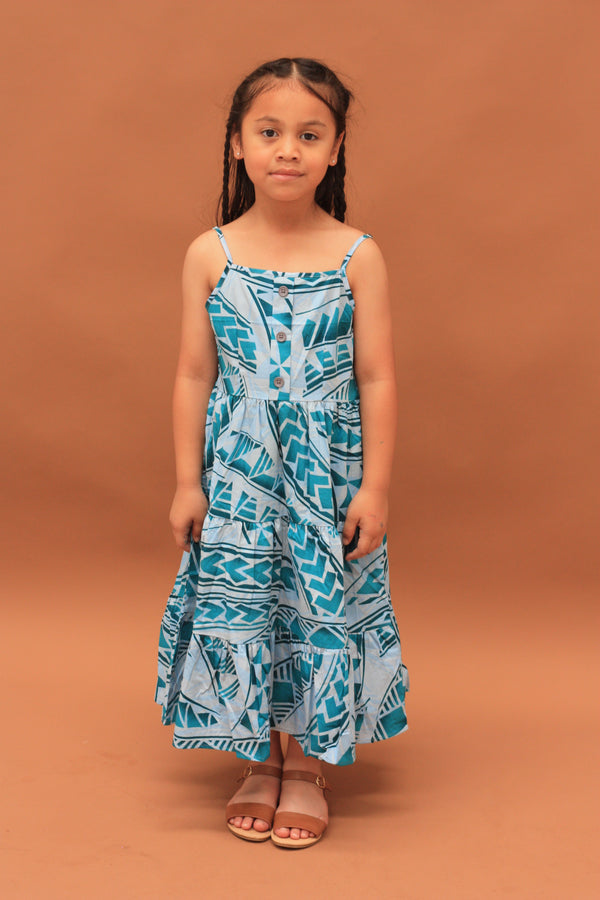 Kalavata Girl's Teal Dress FB1731 – Pacific Way Gift Shop