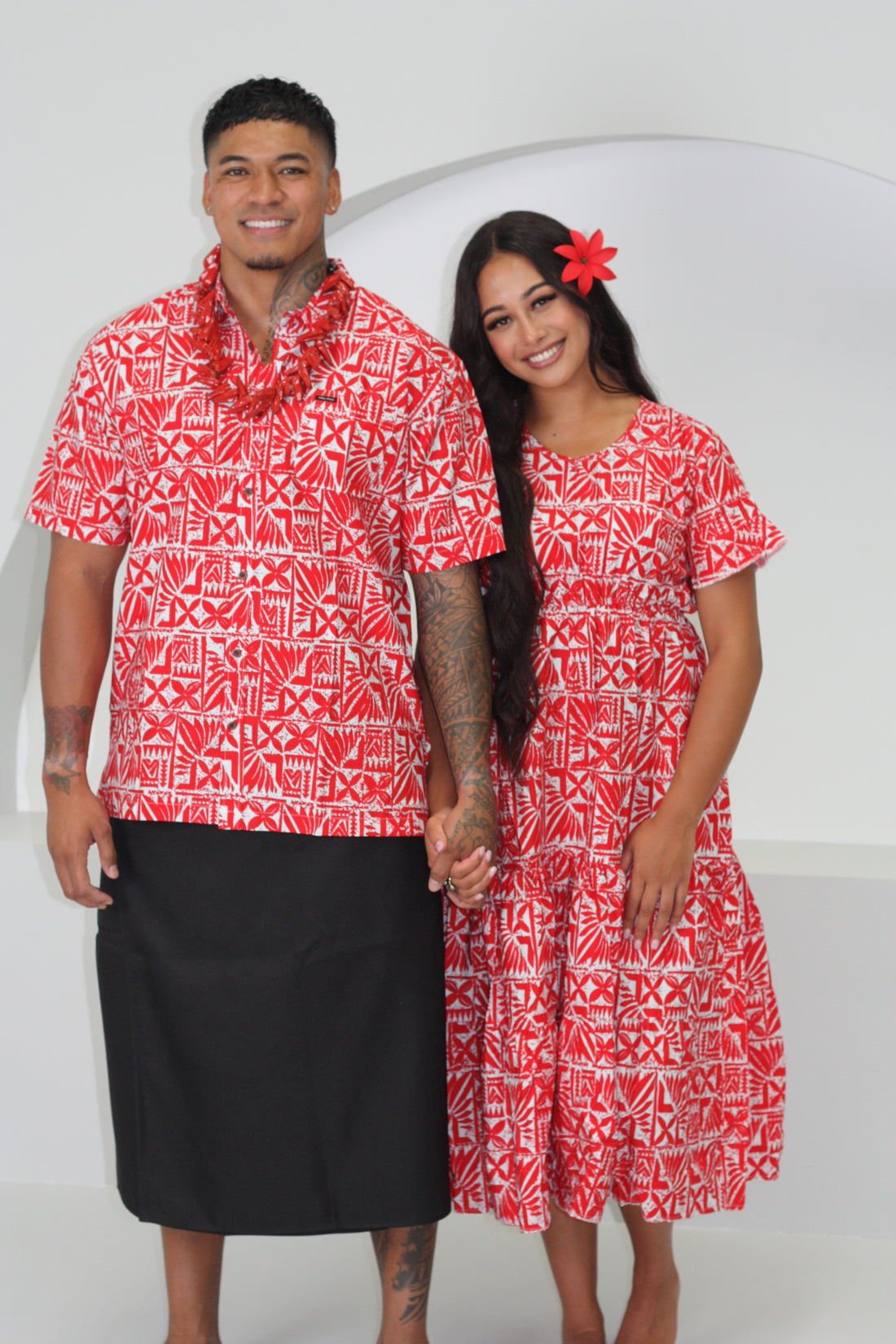 Tribal Men's Red Elei Shirt FB1718 – Pacific Way Gift Shop