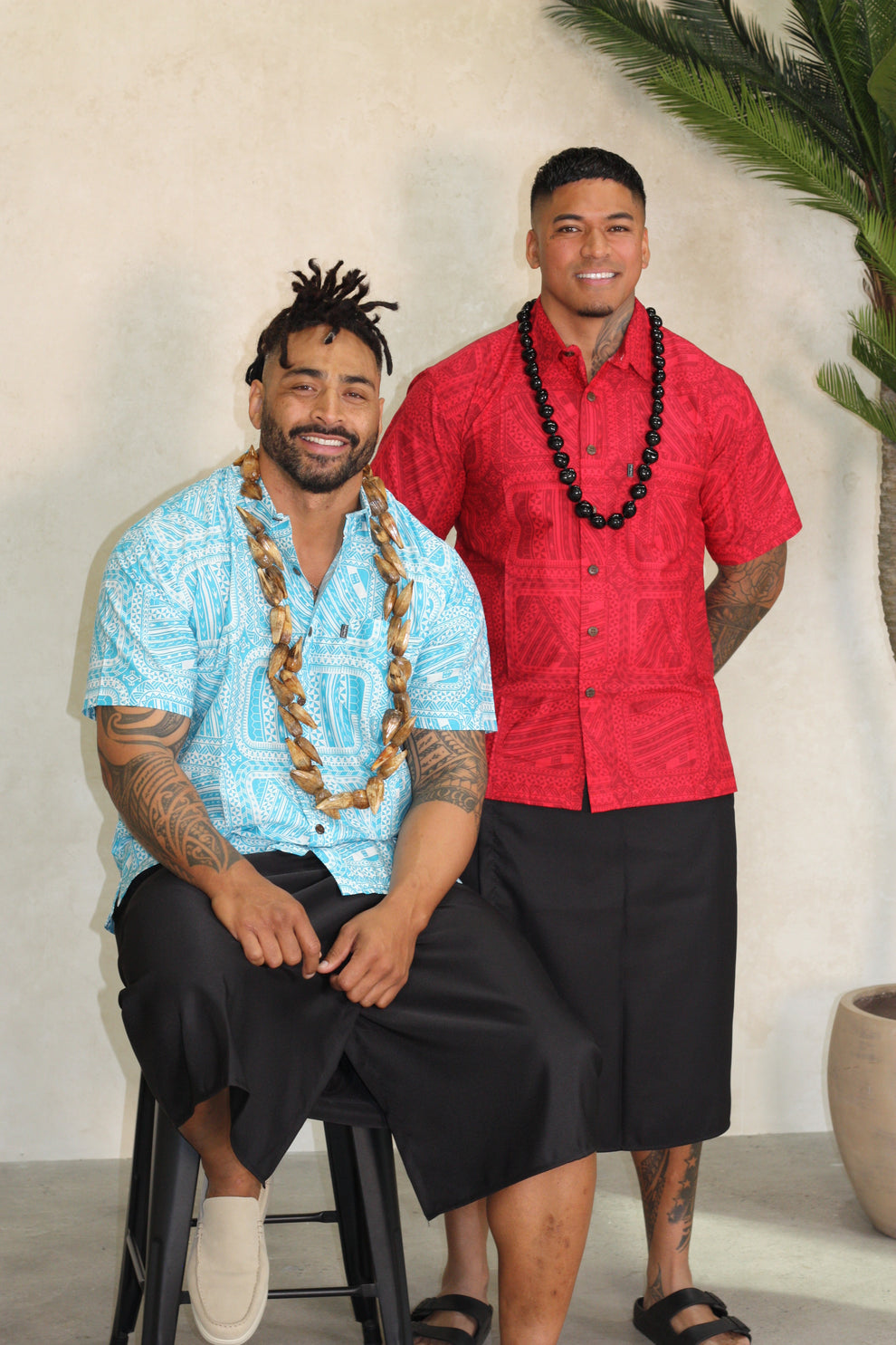 Tribal Origin Men's Elei Shirt ( Blue and White ) FB1400 – Pacific Way ...