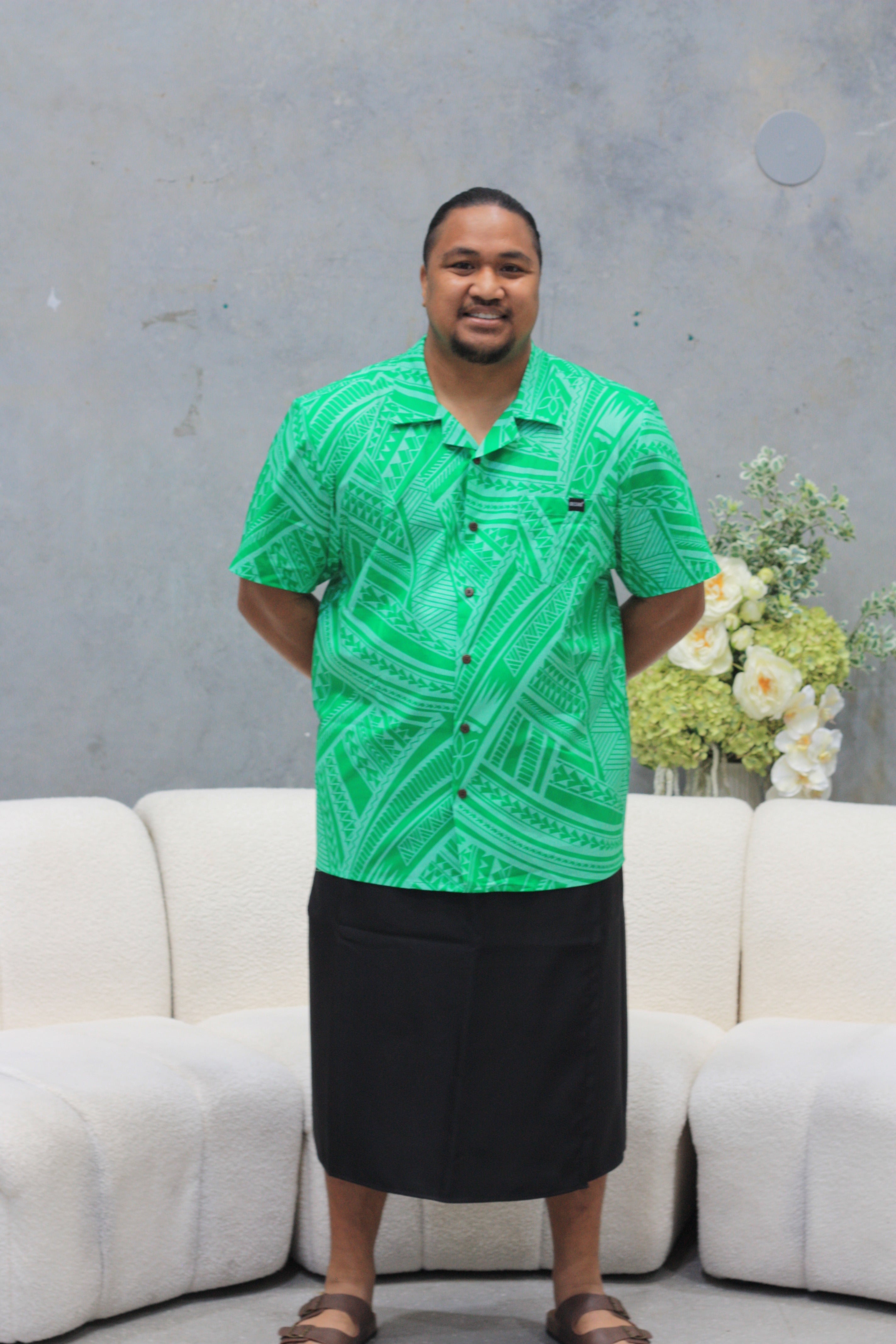 Mesian Men's Elei Shirt (Green) CT3240 – Pacific Way Gift Shop