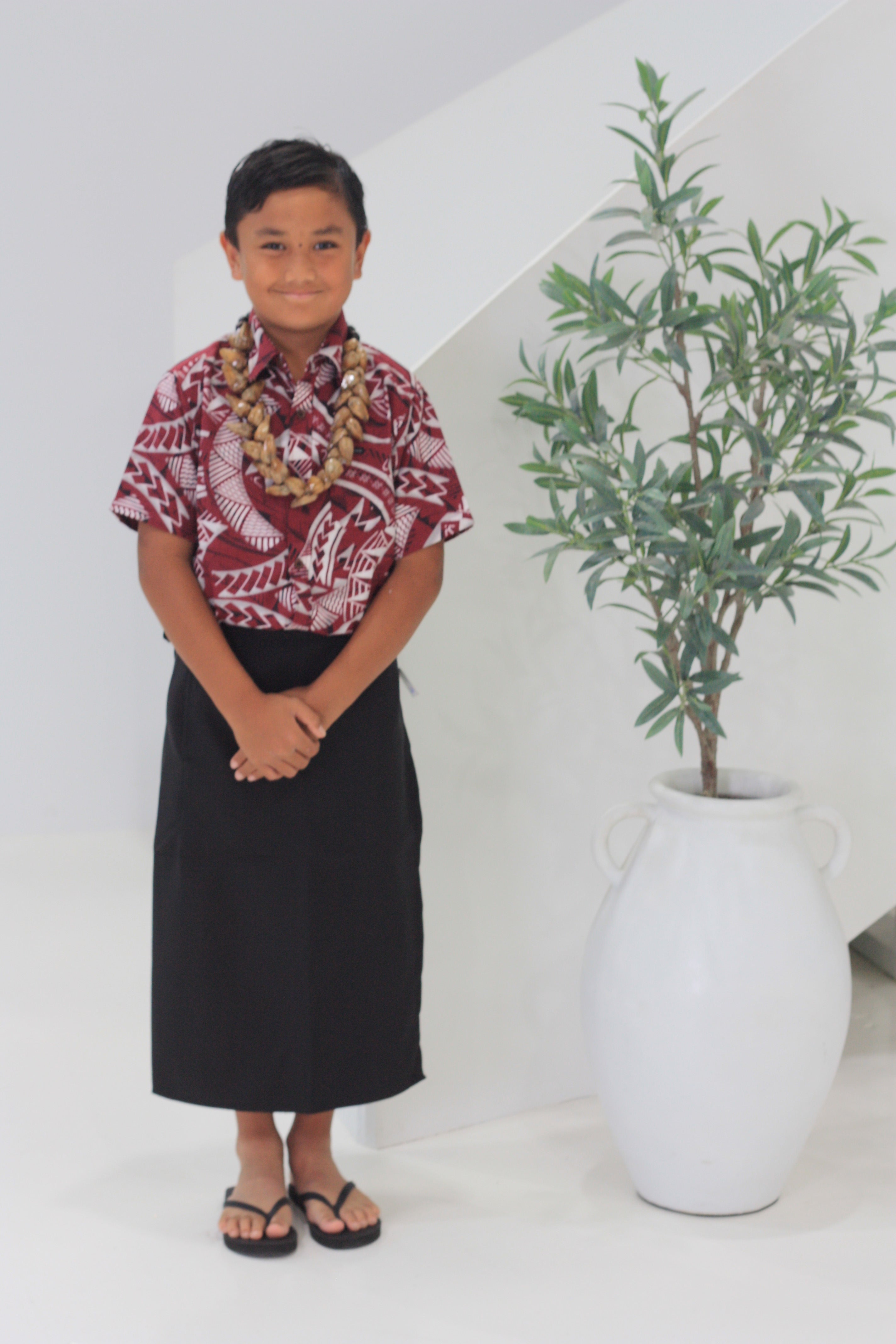 Tribal Origin Boys Bula Shirt- SB2077 Kovia (Maroon) – Pacific Way Gift ...