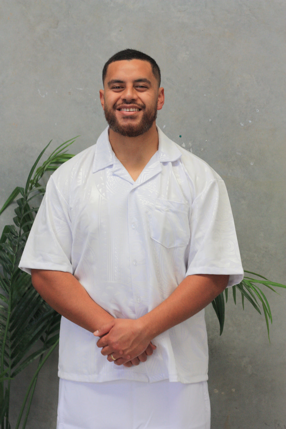 Polynesian Fashion Men’s White Elei Shirt-Short Sleeve – Pacific Way ...