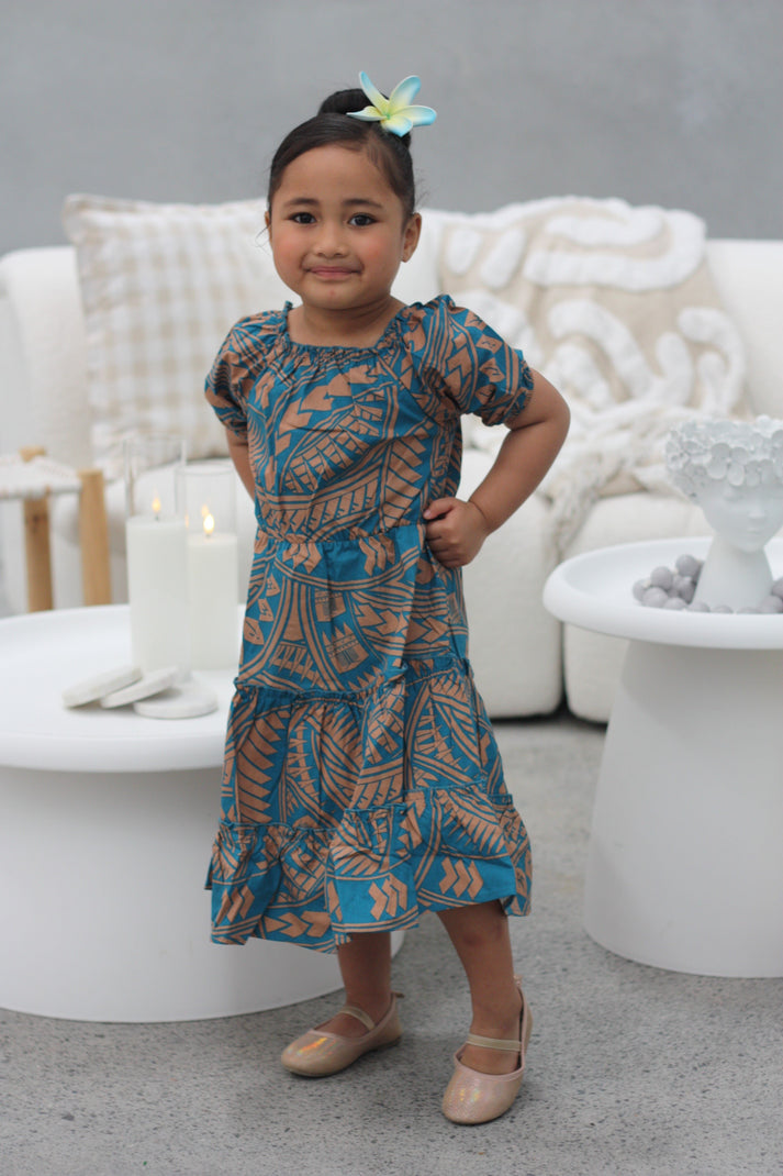 Kalavata Livai Girl's Dress ( Blue ) – Pacific Way Gift Shop