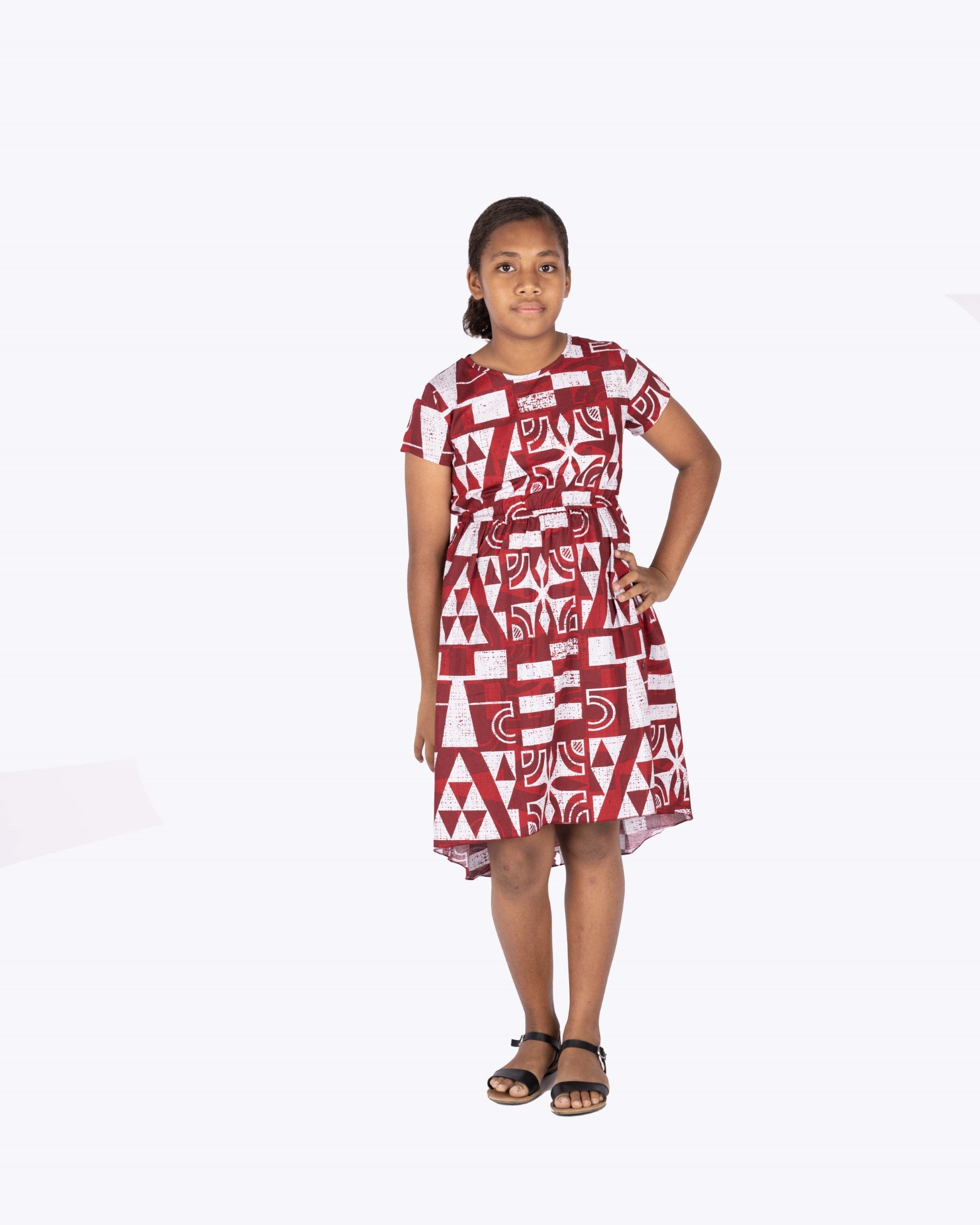 Kalavata Vio Girls Dress ( Burgundy ) – Pacific Way Gift Shop