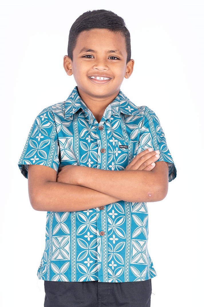 Tribal Origin Kalavata-Ioana Boys Elei Shirt Deep Lake – Pacific Way ...