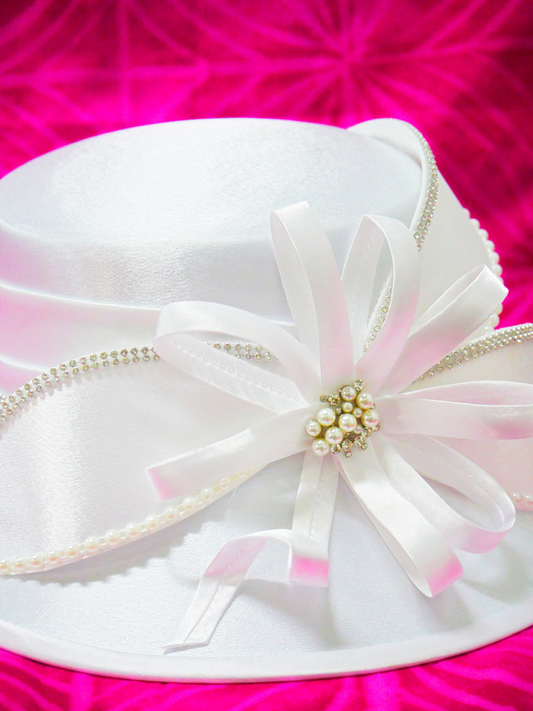 Church Hat- Pulou Lotu Pearled Diamond White – Pacific Way Gift Shop